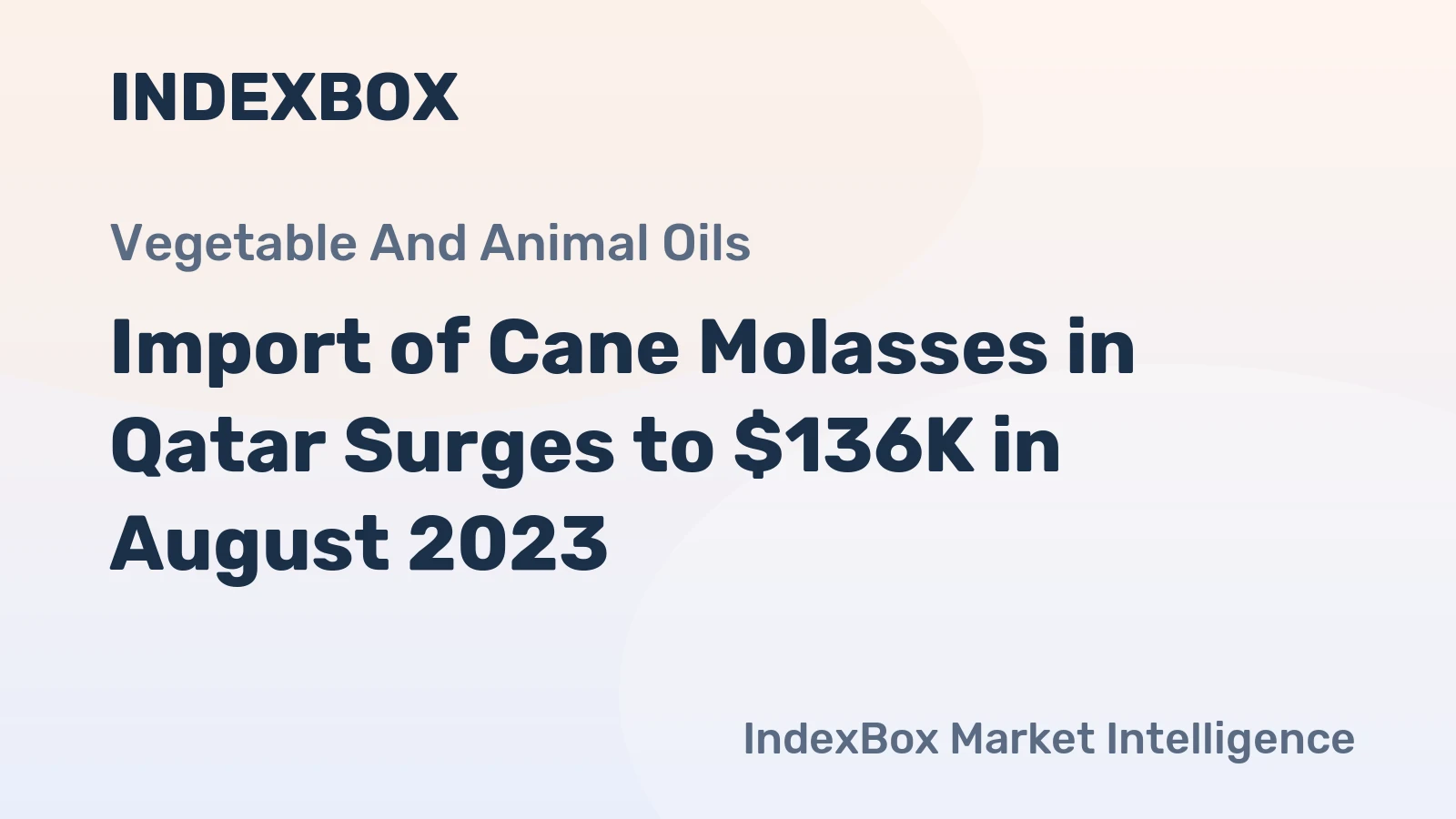 Import of Cane Molasses in Qatar Surges to $136K in August 2023