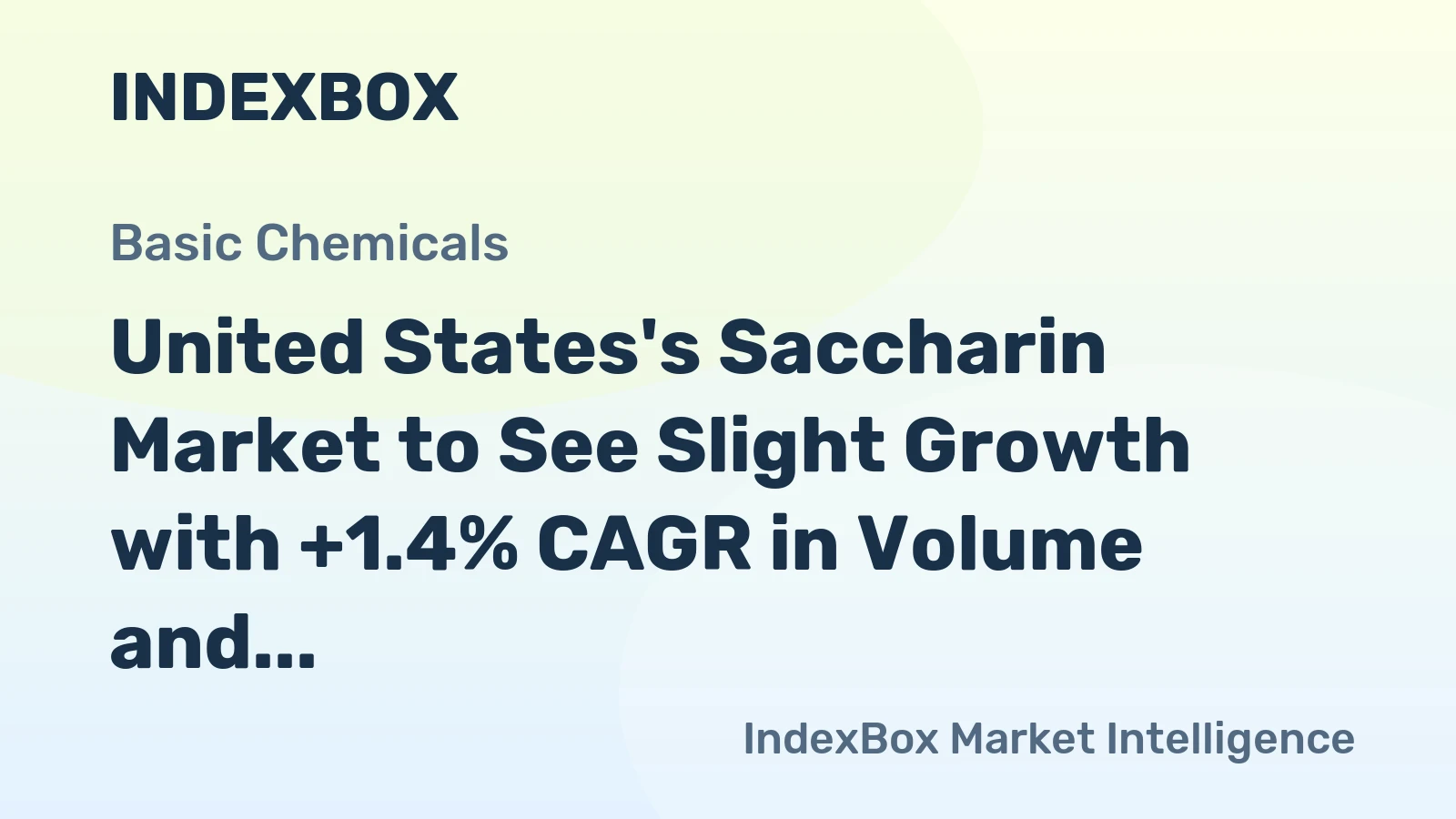 United States's Saccharin Market to See Slight Growth with +1.4% CAGR in Volume and +1.8% CAGR in Value by 2035