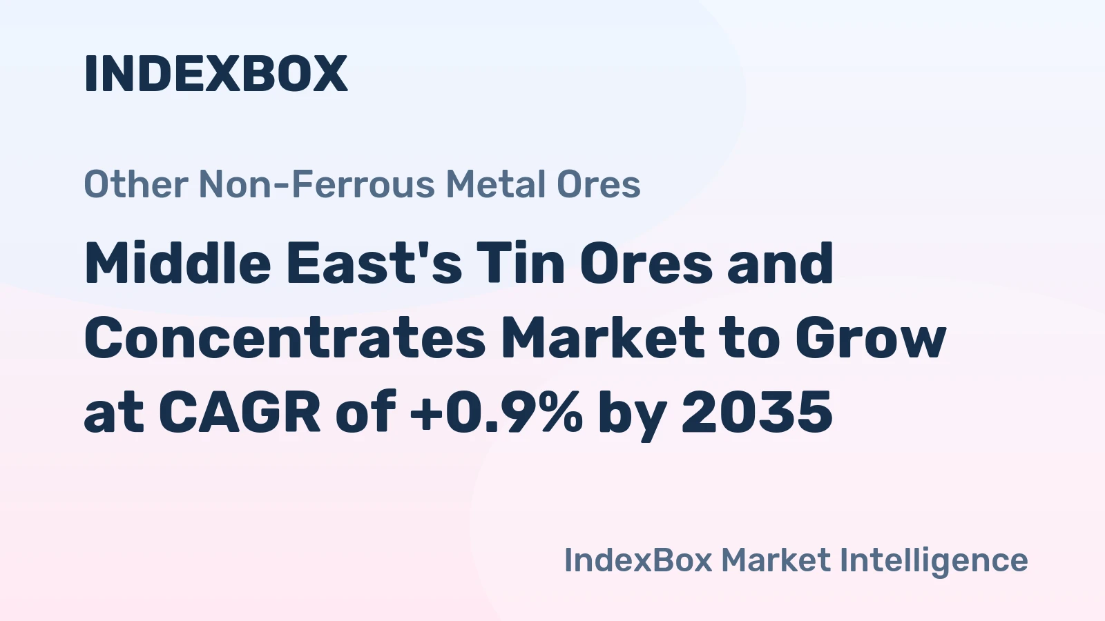 Middle East's Tin Ores and Concentrates Market to Grow at CAGR of +0.9% by 2035