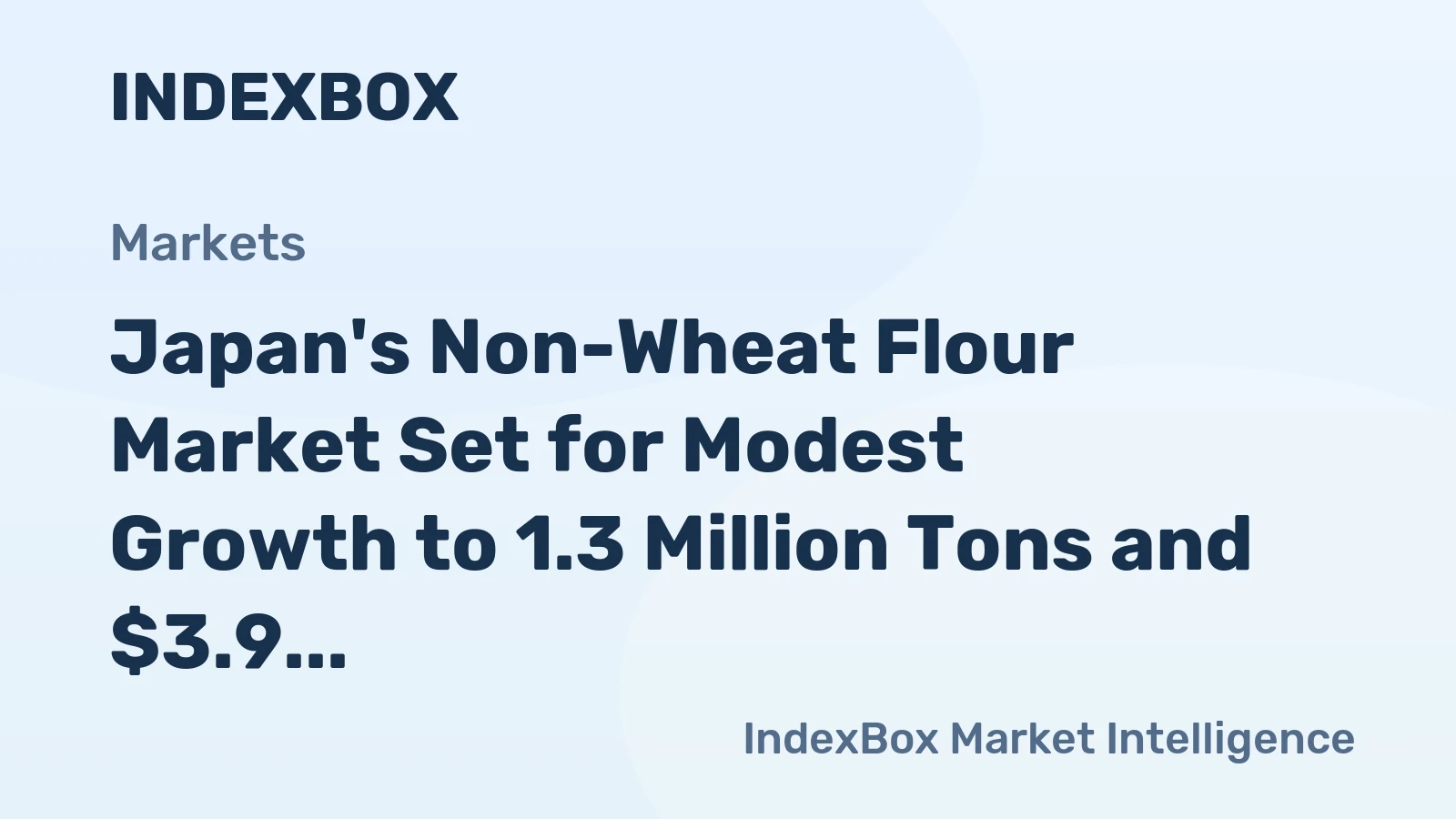 Japan's Non-Wheat Flour Market Set for Modest Growth to 1.3 Million Tons and $3.9 Billion by 2035