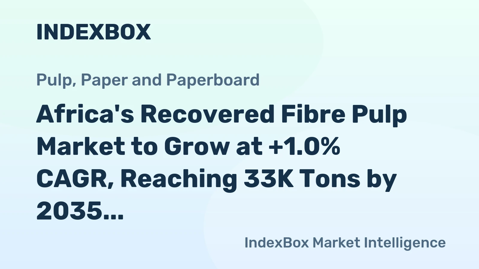 Africa's Recovered Fibre Pulp Market to Grow at +1.0% CAGR, Reaching 33K Tons by 2035