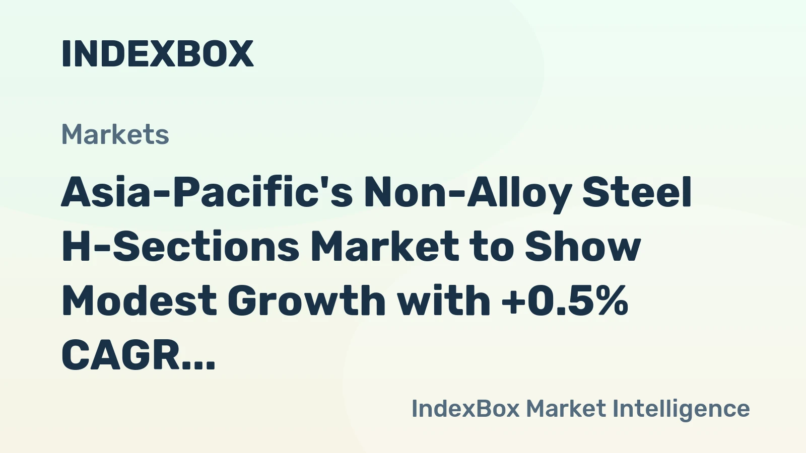 Asia-Pacific's Non-Alloy Steel H-Sections Market to Show Modest Growth with +0.5% CAGR