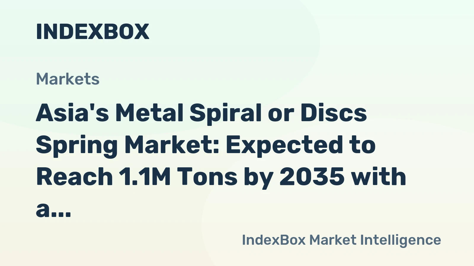 Asia's Metal Spiral or Discs Spring Market: Expected to Reach 1.1M Tons by 2035 with a Value of $7.3B