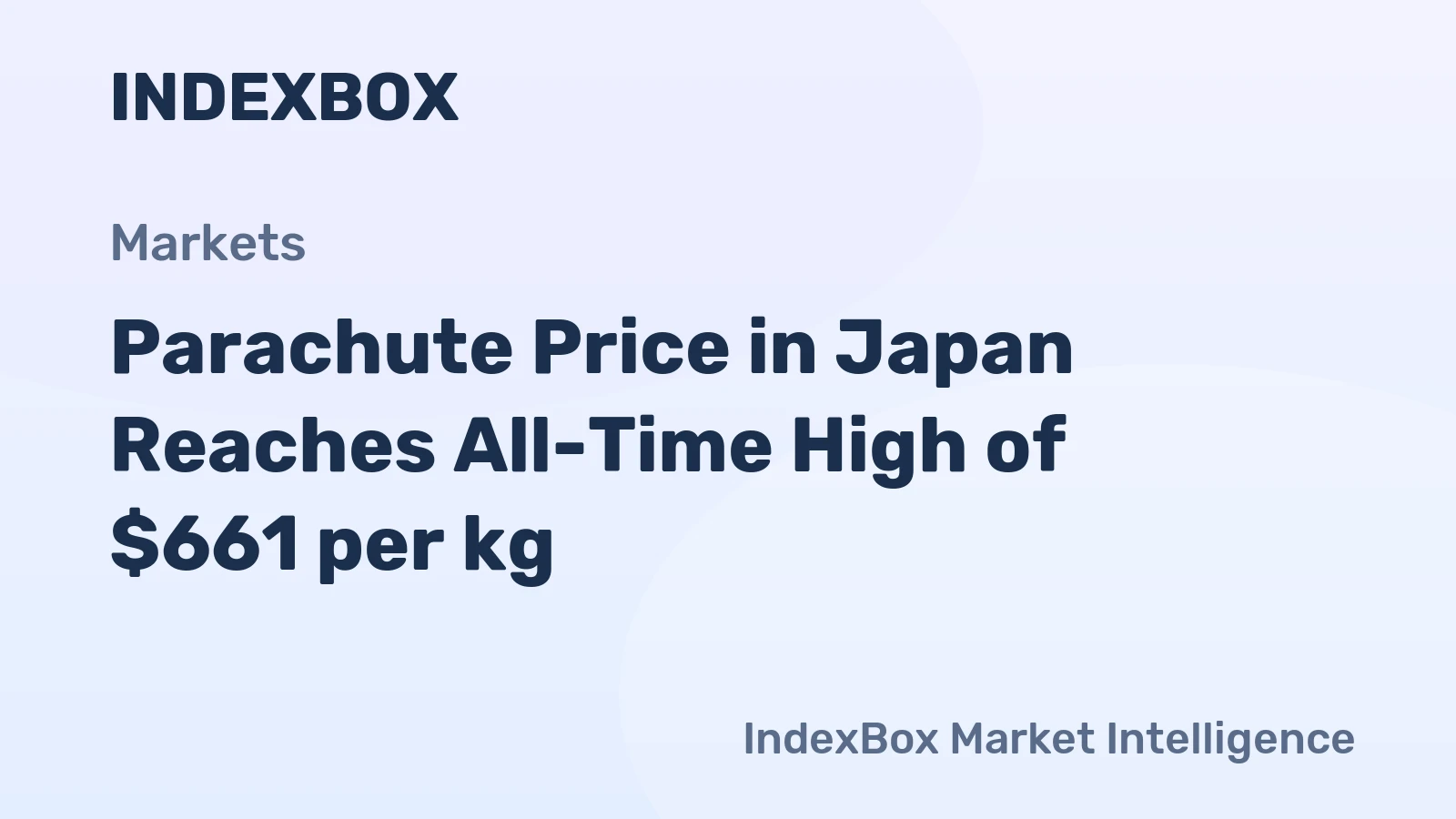 Parachute Price in Japan Reaches All-Time High of $661 per kg