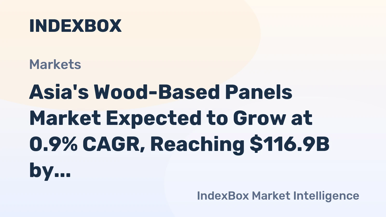 Asia's Wood-Based Panels Market Expected to Grow at 0.9% CAGR, Reaching $116.9B by 2035