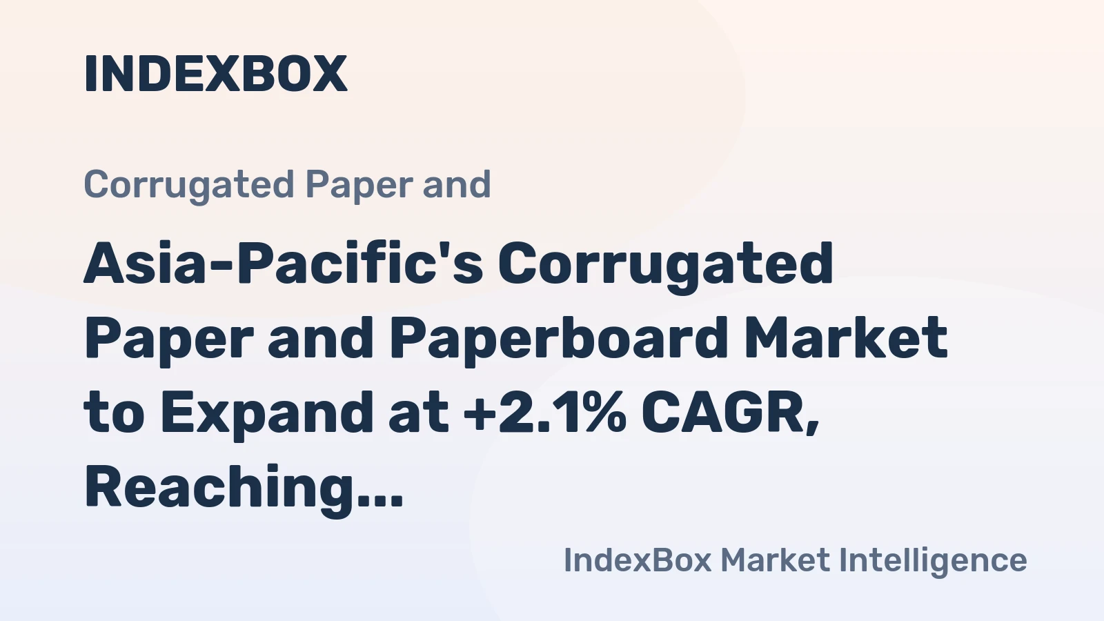 Asia-Pacific's Corrugated Paper and Paperboard Market to Expand at +2.1% CAGR, Reaching $183.6B by 2035