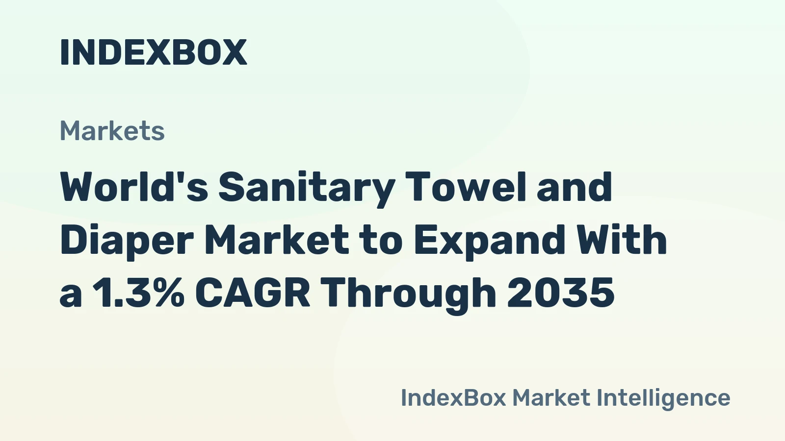 World's Sanitary Towel and Diaper Market to Expand With a 1.3% CAGR Through 2035