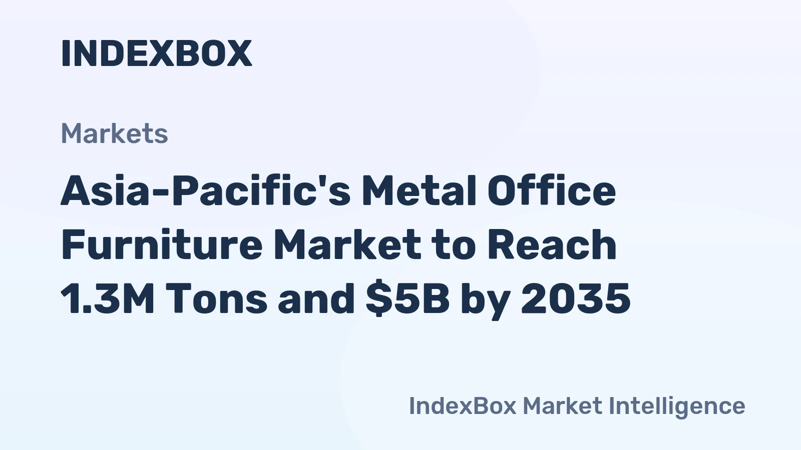 Asia-Pacific's Metal Office Furniture Market to Reach 1.3M Tons and $5B by 2035