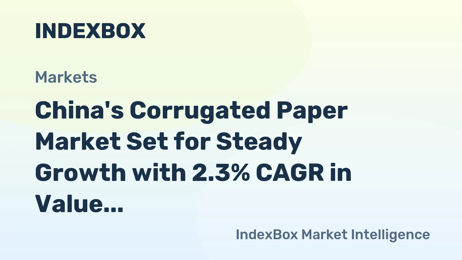 China's Corrugated Paper Market Set for Steady Growth with 2.3% CAGR in Value Through 2035