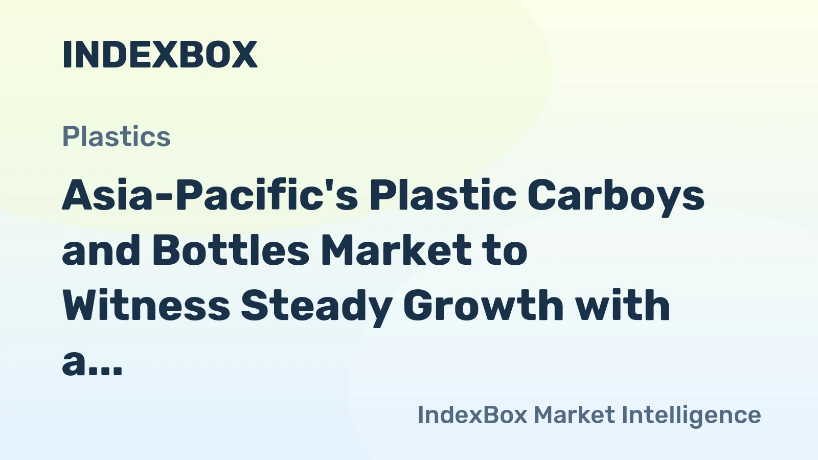 Asia-Pacific's Plastic Carboys and Bottles Market to Witness Steady Growth with a CAGR of +1.8% from 2024 to 2035