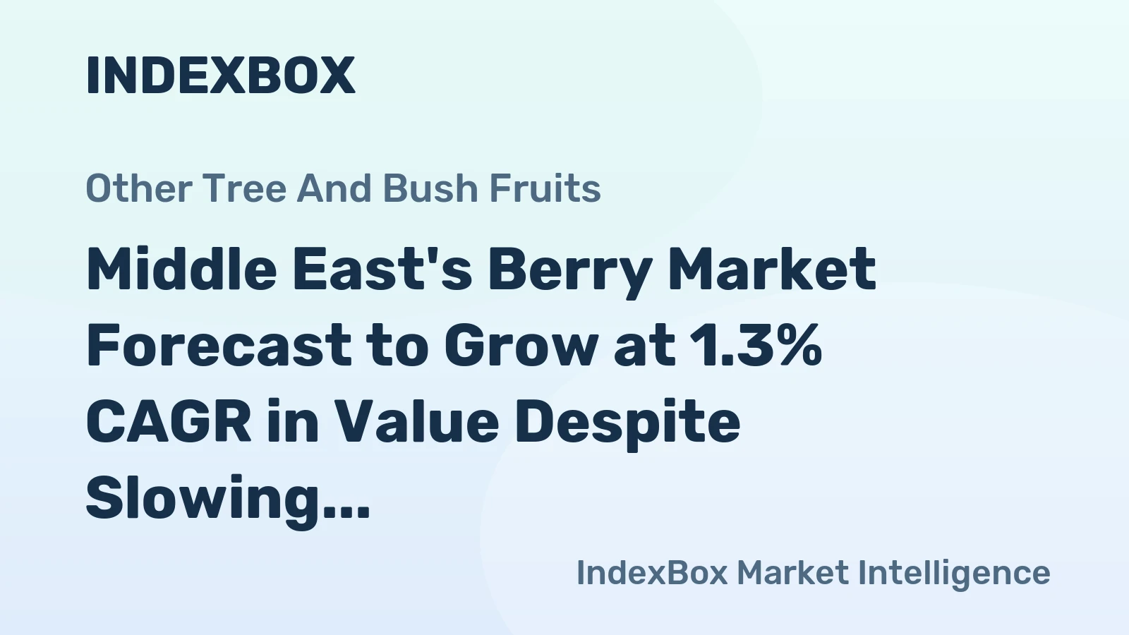 Middle East's Berry Market Forecast to Grow at 1.3% CAGR in Value Despite Slowing Volume Gains