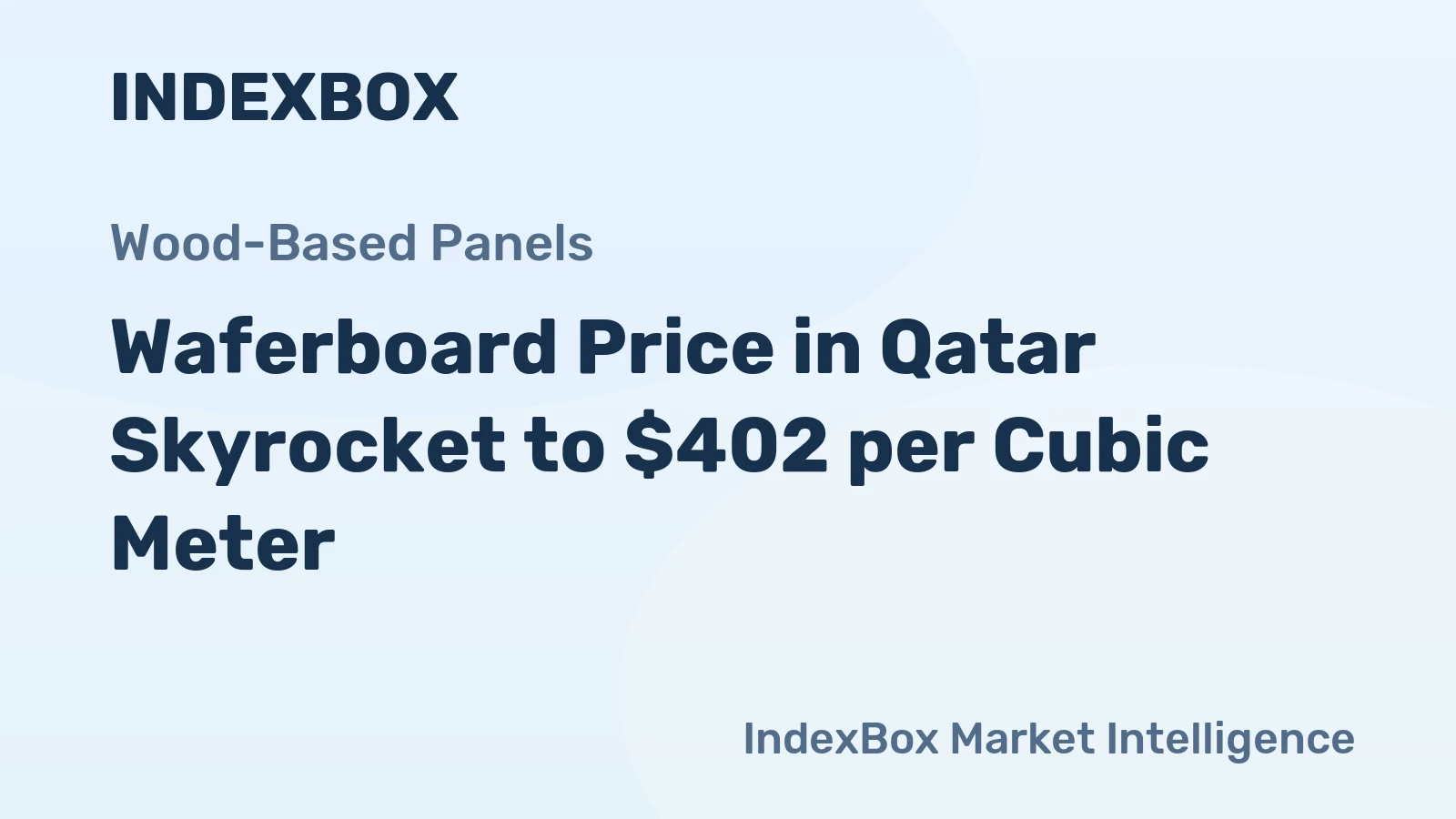Waferboard Price in Qatar Skyrocket to $402 per Cubic Meter