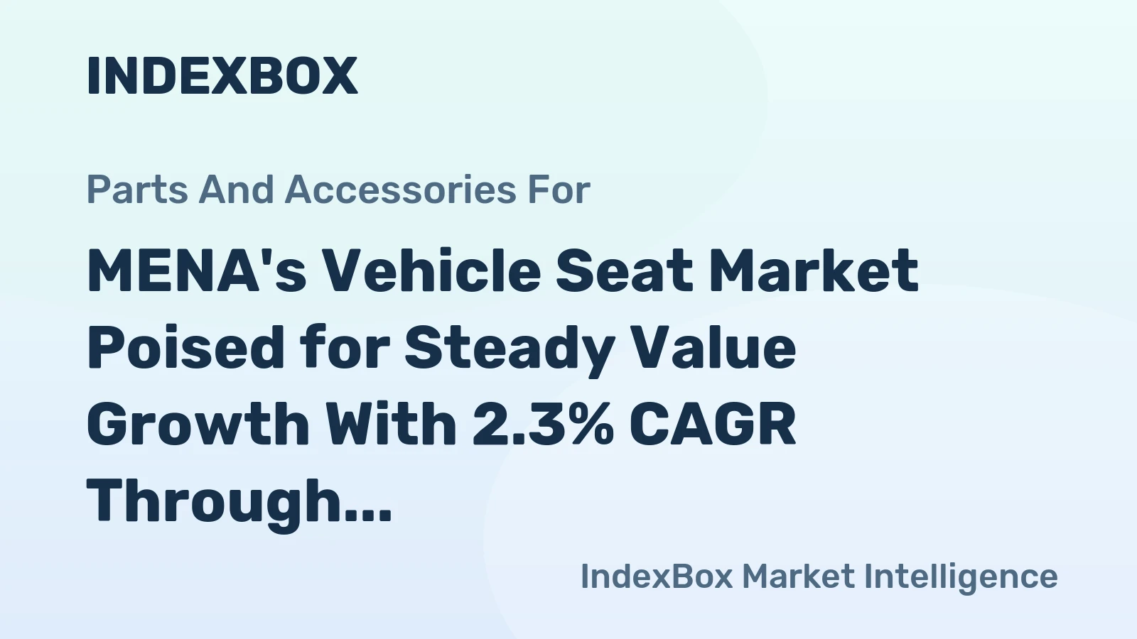 MENA's Vehicle Seat Market Poised for Steady Value Growth With 2.3% CAGR Through 2035