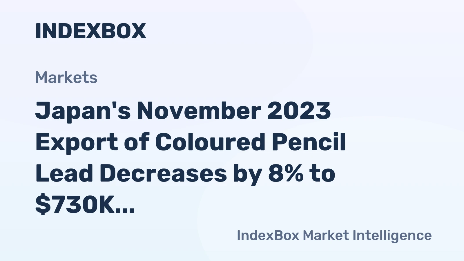 Japan's November 2023 Export of Coloured Pencil Lead Decreases by 8% to $730K