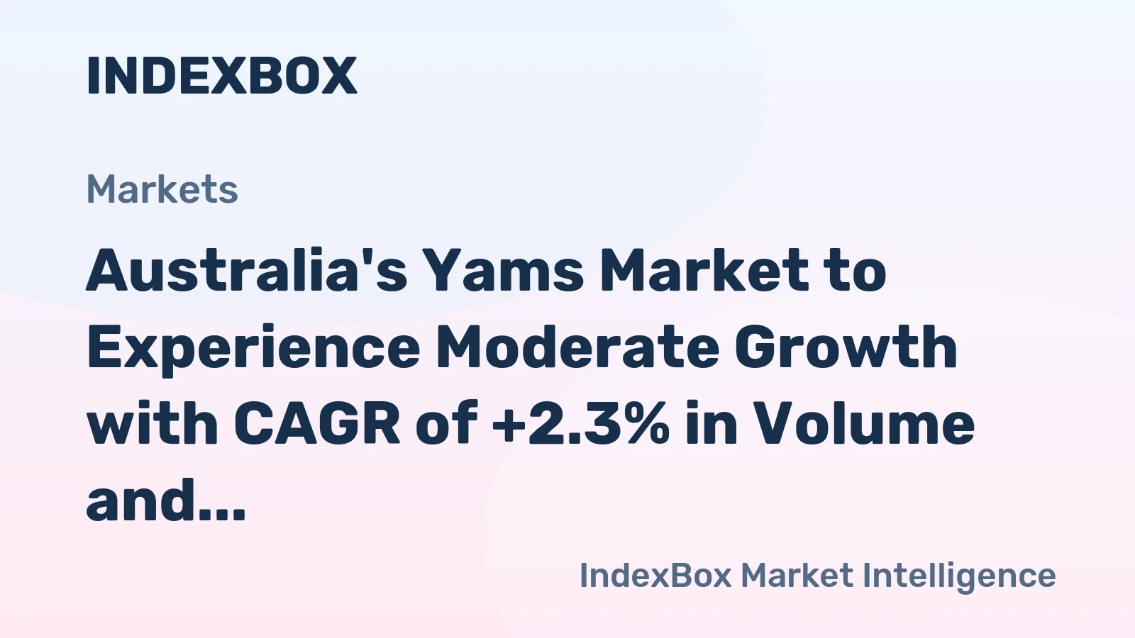 Australia's Yams Market to Experience Moderate Growth with CAGR of +2.3% in Volume and +5.4% in Value from 2024 to 2035