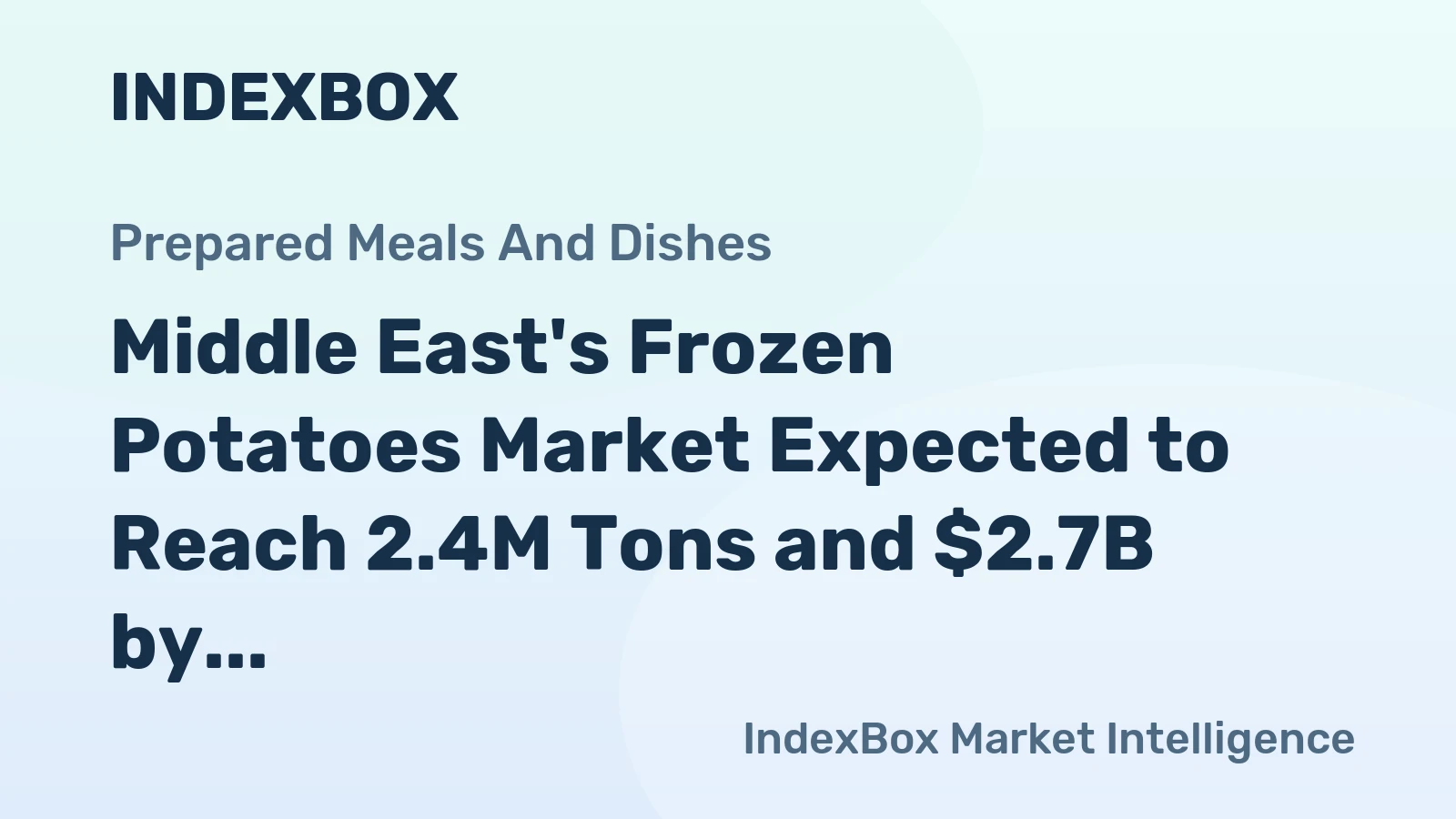 Middle East's Frozen Potatoes Market Expected to Reach 2.4M Tons and $2.7B by 2035