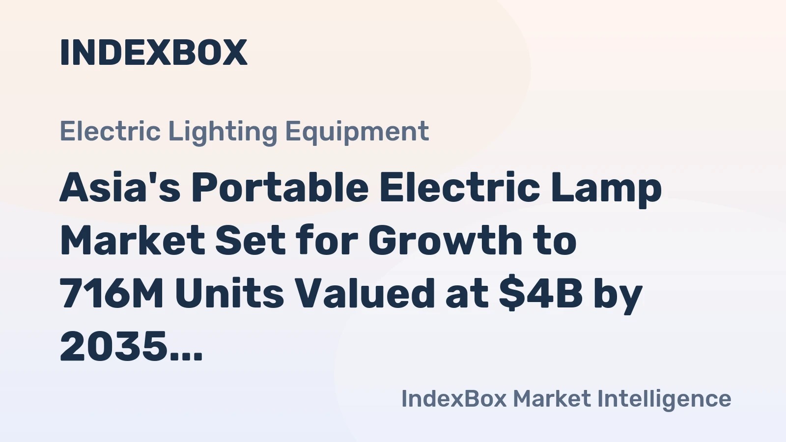 Asia's Portable Electric Lamp Market Set for Growth to 716M Units Valued at $4B by 2035