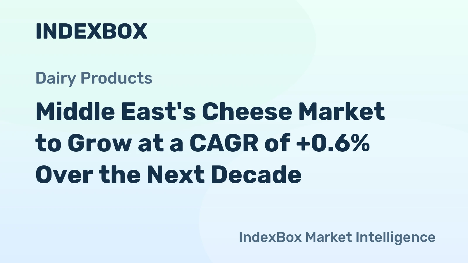 Middle East's Cheese Market to Grow at a CAGR of +0.6% Over the Next Decade