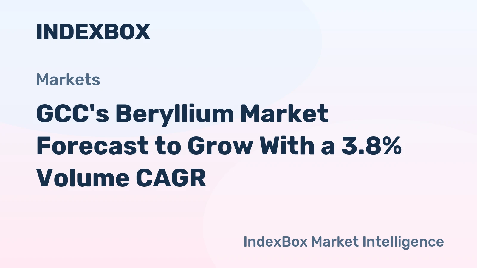 GCC's Beryllium Market Forecast to Grow With a 3.8% Volume CAGR
