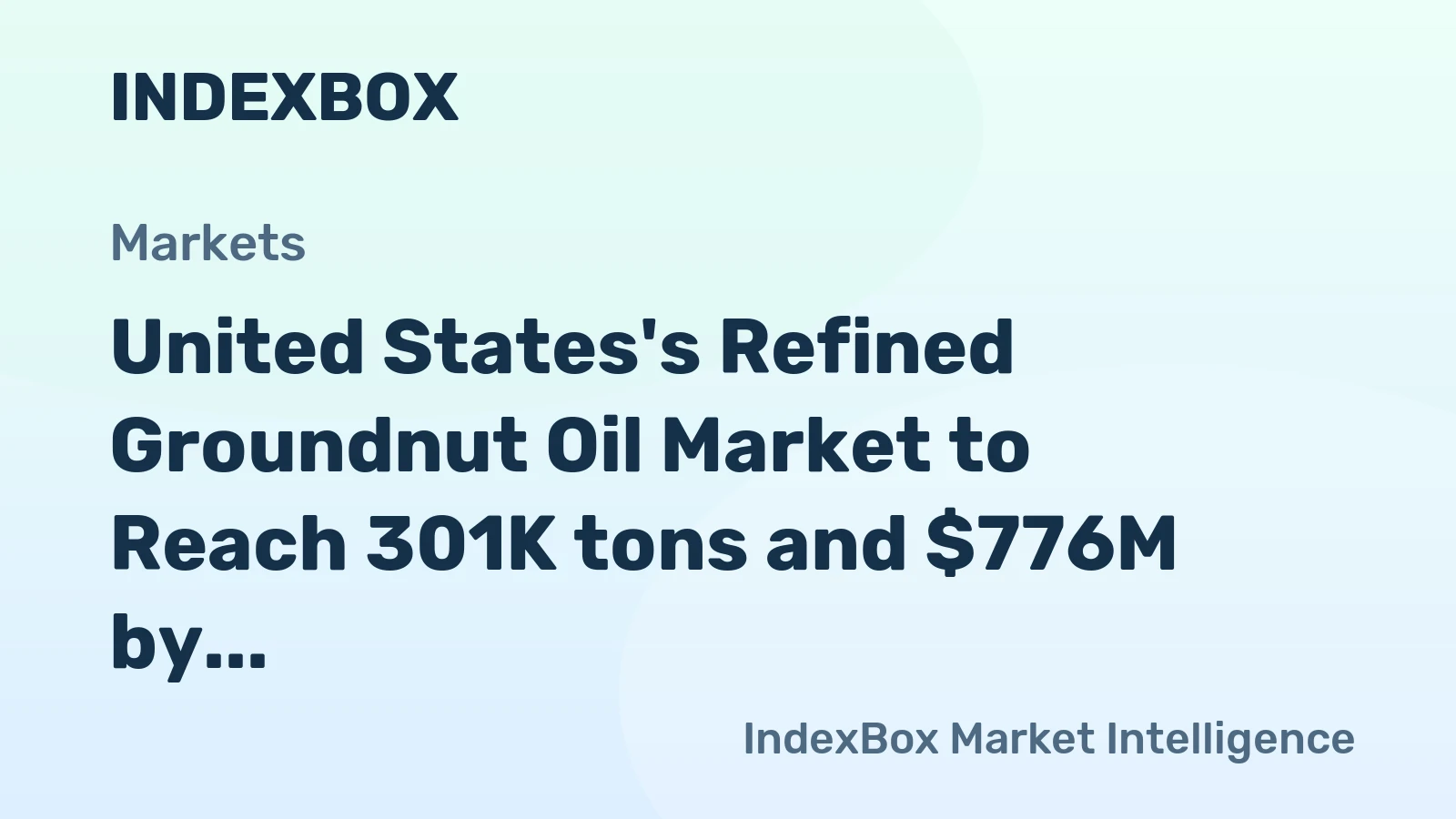 United States's Refined Groundnut Oil Market to Reach 301K tons and $776M by 2035