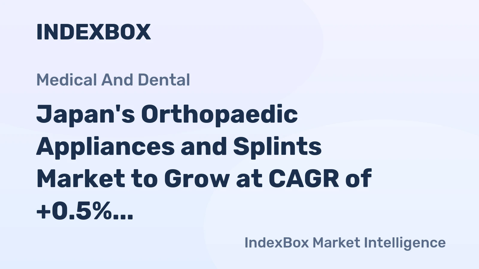 Japan's Orthopaedic Appliances and Splints Market to Grow at CAGR of +0.5% Over Next Decade