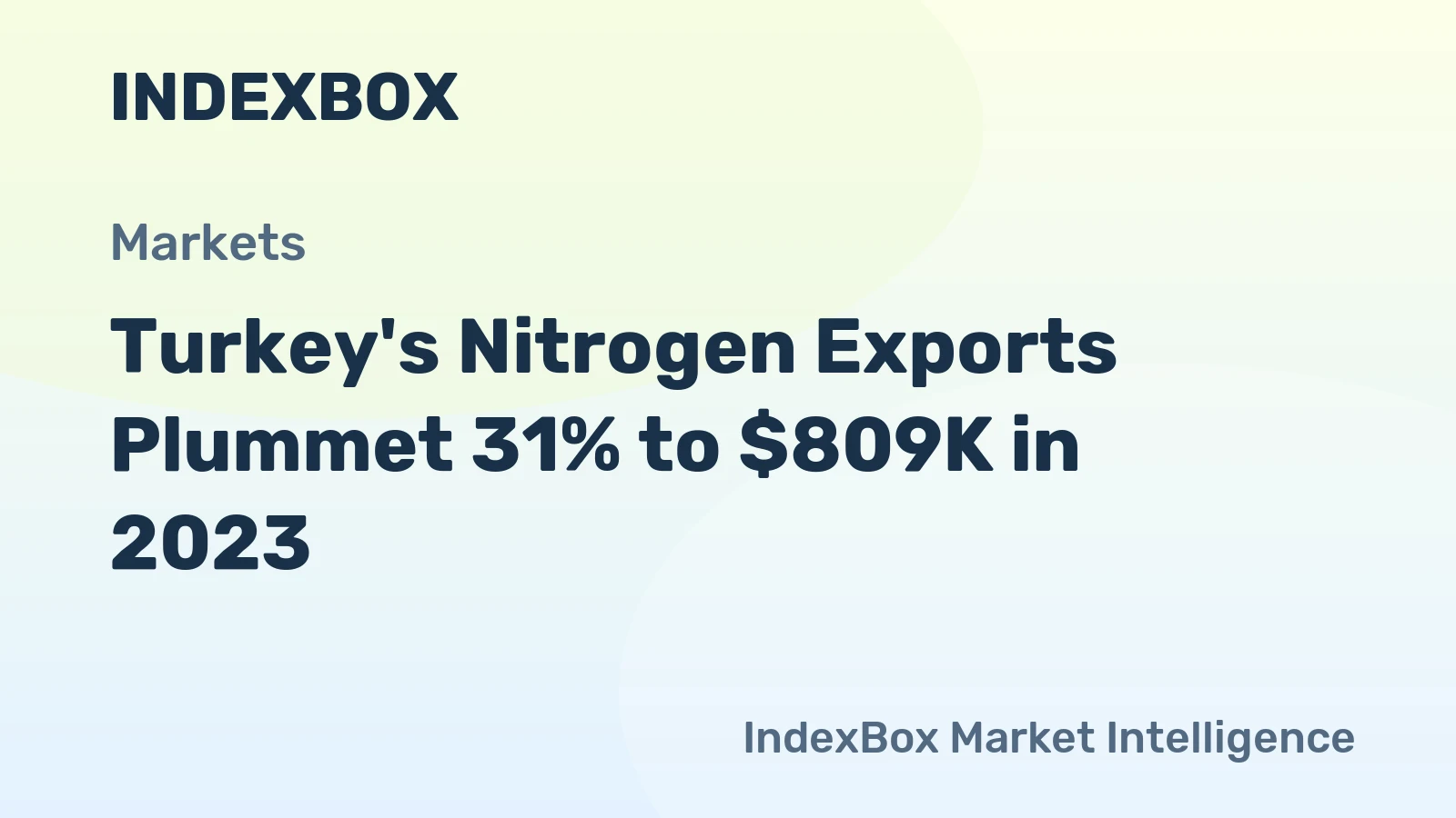 Turkey's Nitrogen Exports Plummet 31% to $809K in 2023