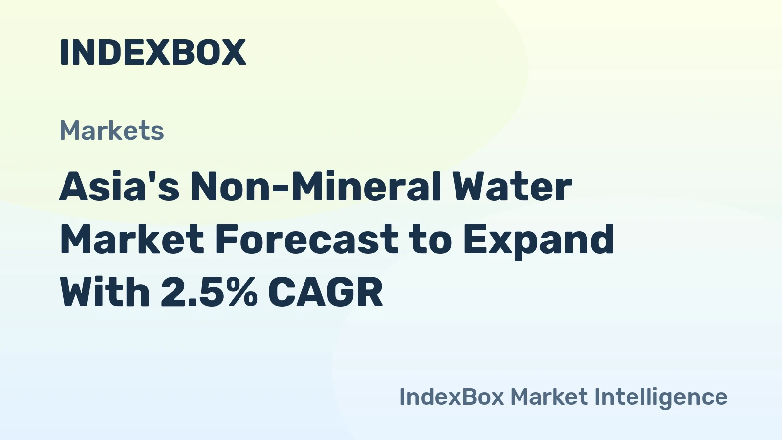 Asia's Non-Mineral Water Market Forecast to Expand With 2.5% CAGR