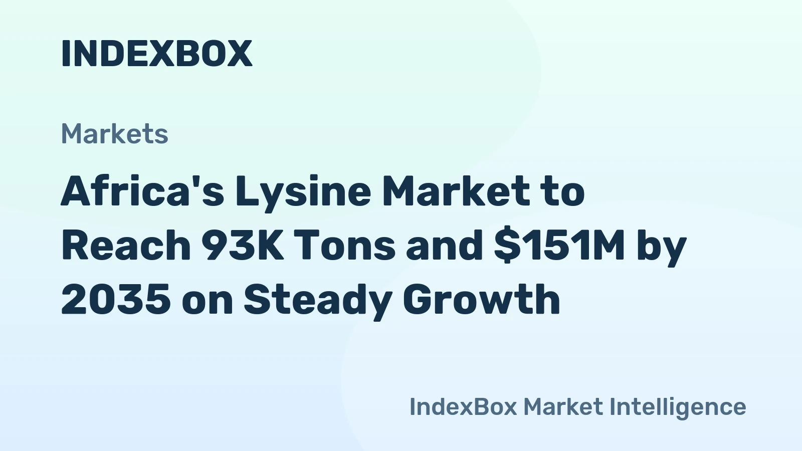 Africa's Lysine Market to Reach 93K Tons and $151M by 2035 on Steady Growth