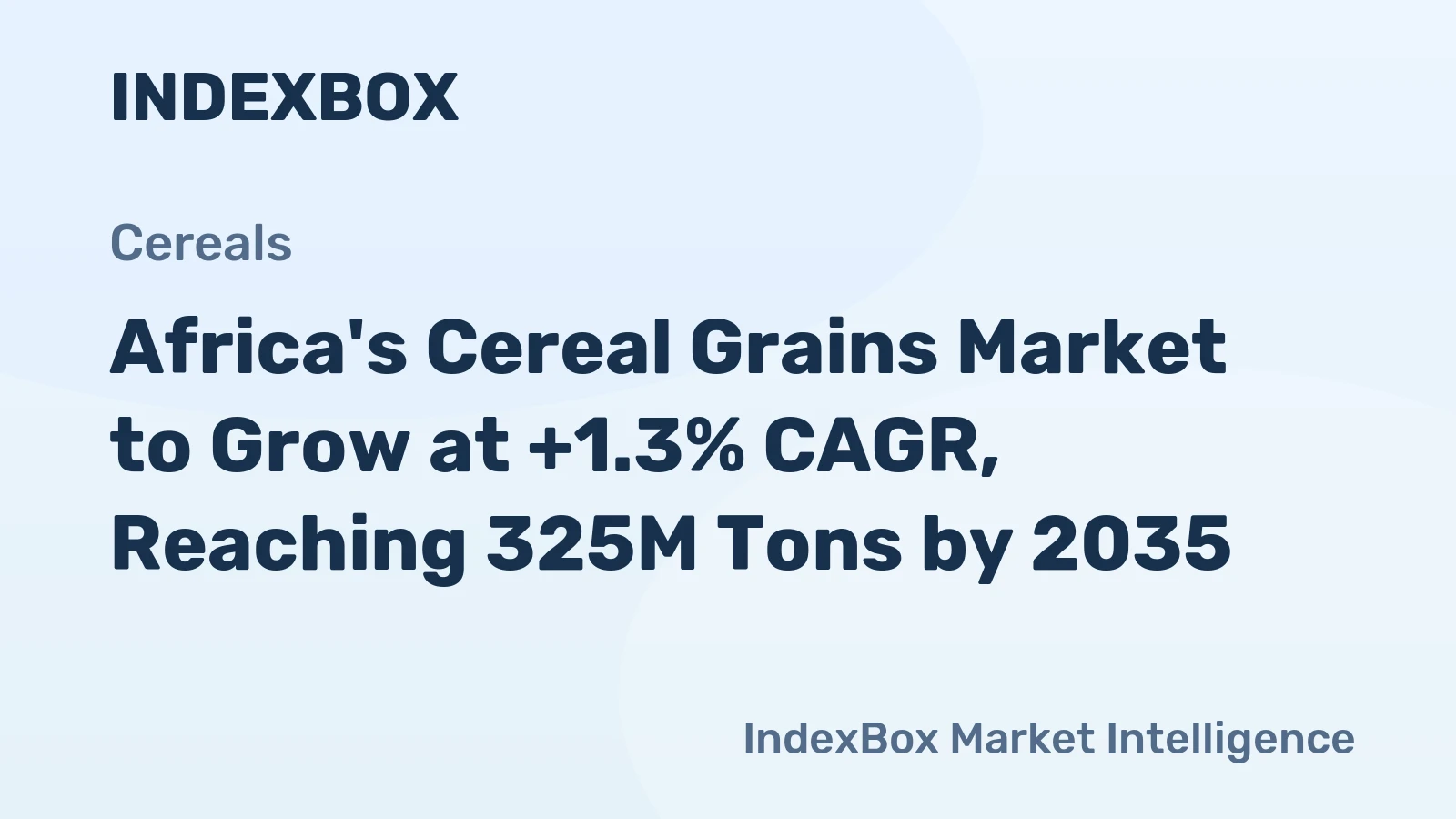 Africa's Cereal Grains Market to Grow at +1.3% CAGR, Reaching 325M Tons by 2035