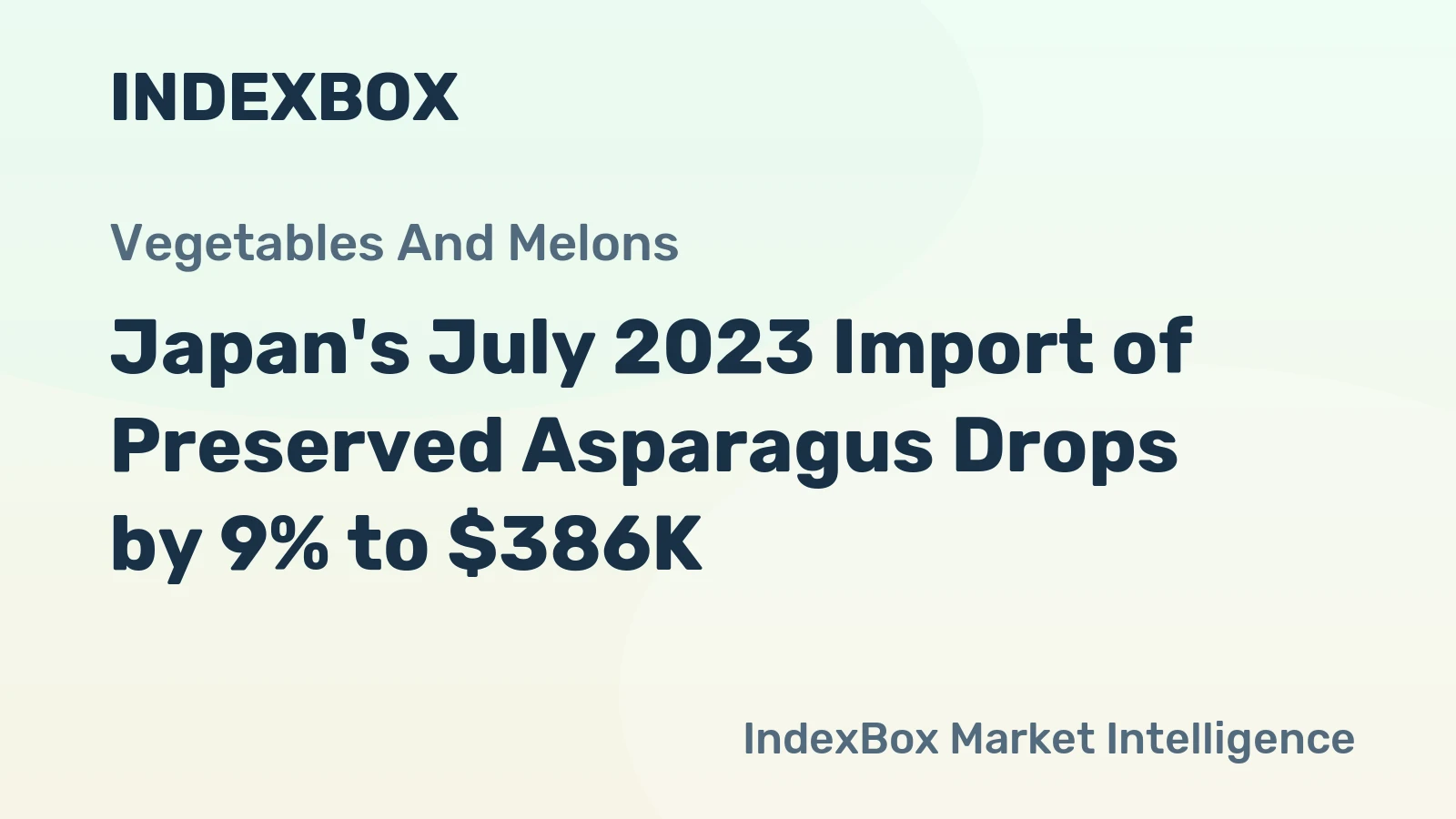 Japan's July 2023 Import of Preserved Asparagus Drops by 9% to $386K