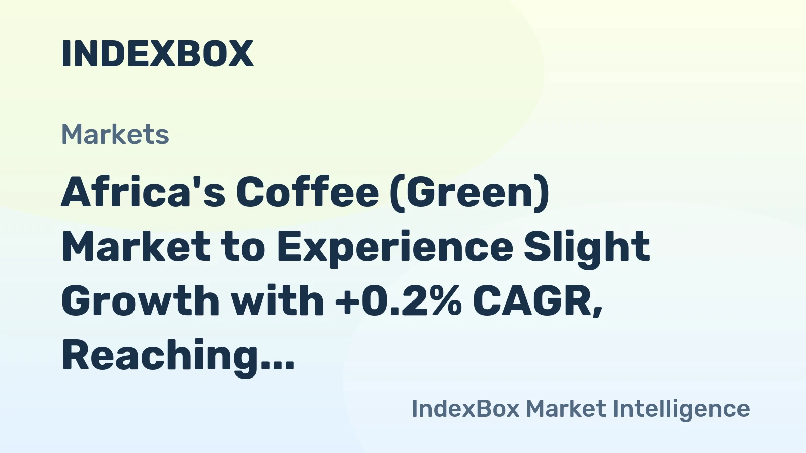 Africa's Coffee (Green) Market to Experience Slight Growth with +0.2% CAGR, Reaching $4.3B by 2035