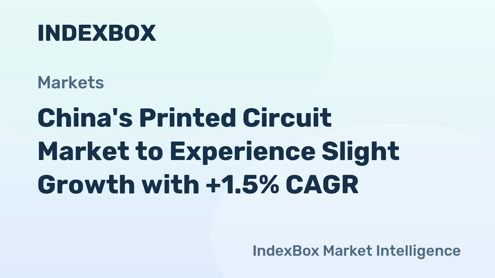 China's Printed Circuit Market to Experience Slight Growth with +1.5% CAGR