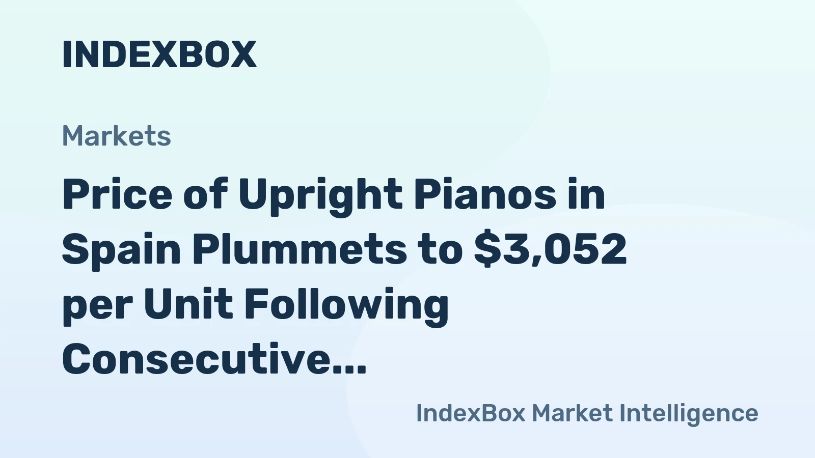 Price of Upright Pianos in Spain Plummets to $3,052 per Unit Following Consecutive Months of Decline