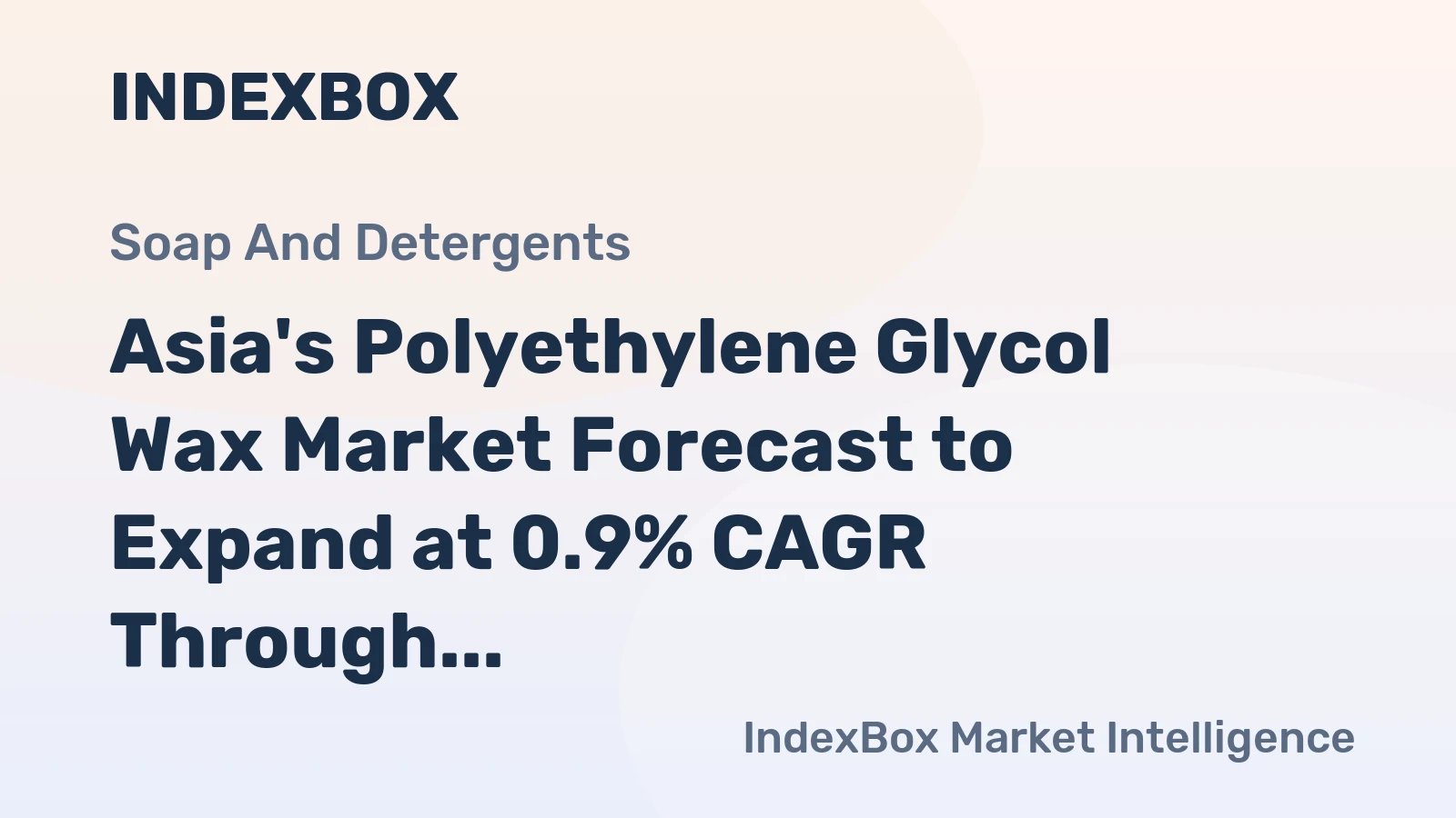 Asia's Polyethylene Glycol Wax Market Forecast to Expand at 0.9% CAGR Through 2035