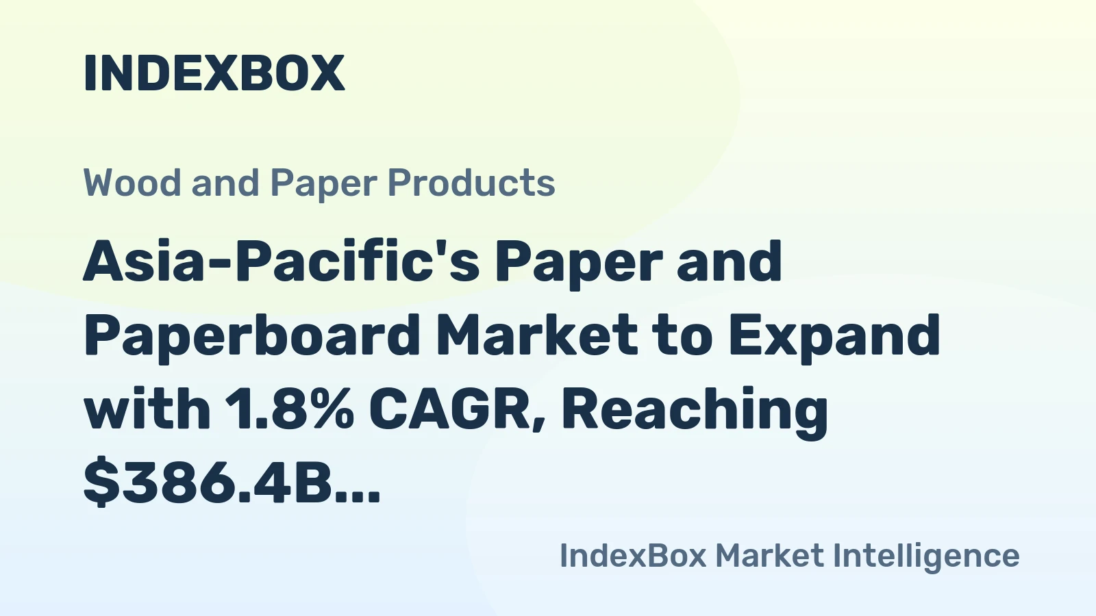Asia-Pacific's Paper and Paperboard Market to Expand with 1.8% CAGR, Reaching $386.4B in 2035