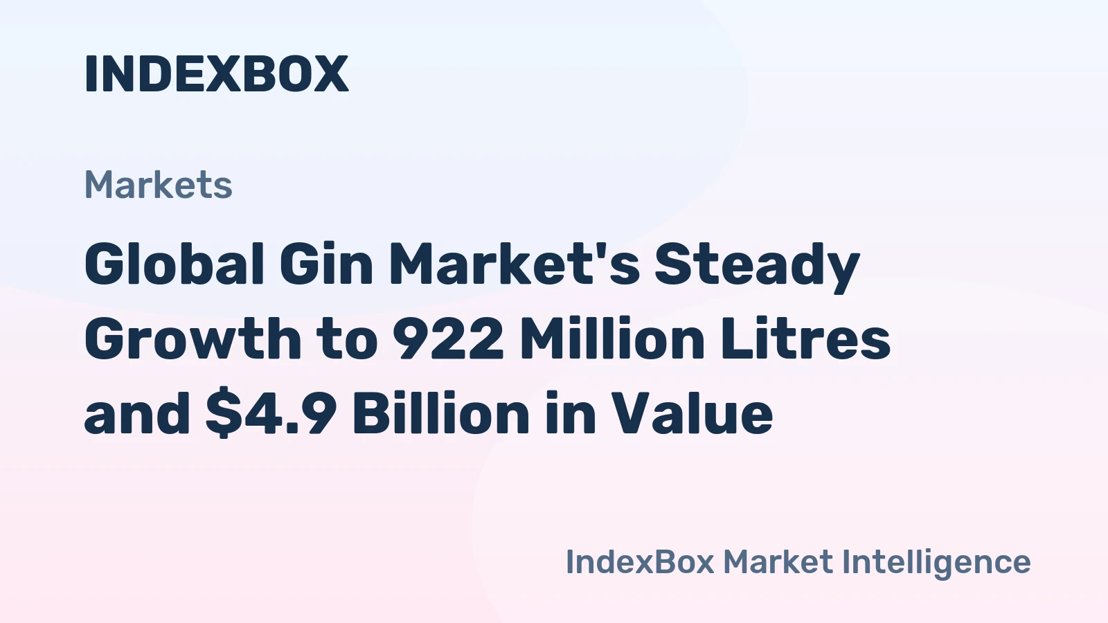 Global Gin Market's Steady Growth to 922 Million Litres and $4.9 Billion in Value