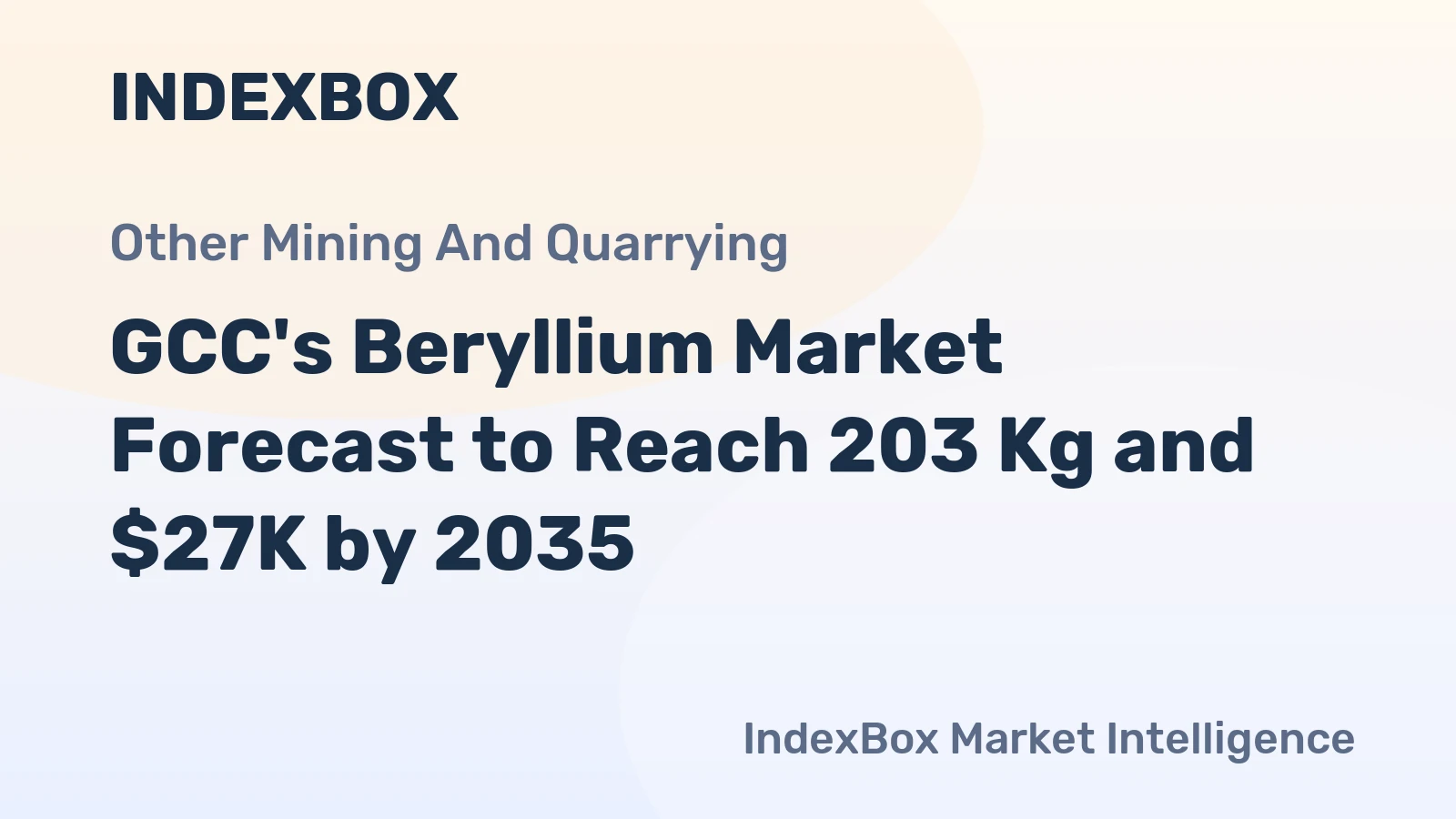 GCC's Beryllium Market Forecast to Reach 203 Kg and $27K by 2035