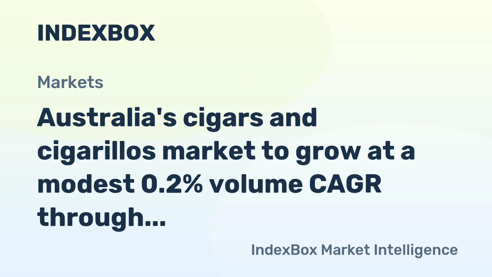 Australia's cigars and cigarillos market to grow at a modest 0.2% volume CAGR through 2035, driven by rising demand after a period of decline.