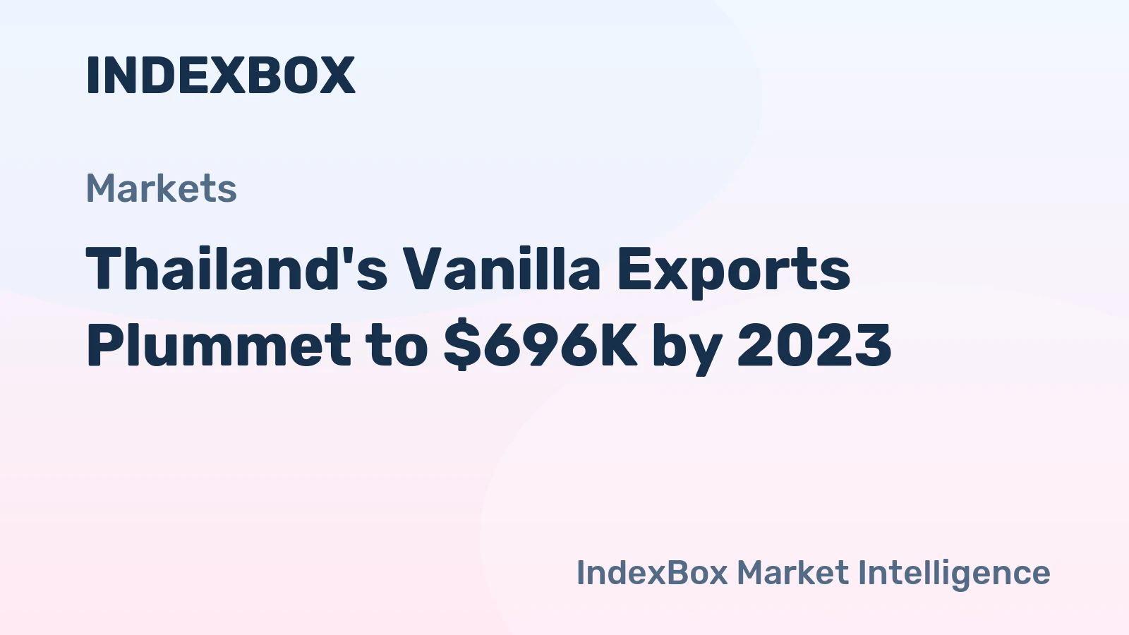 Thailand's Vanilla Exports Plummet to $696K by 2023
