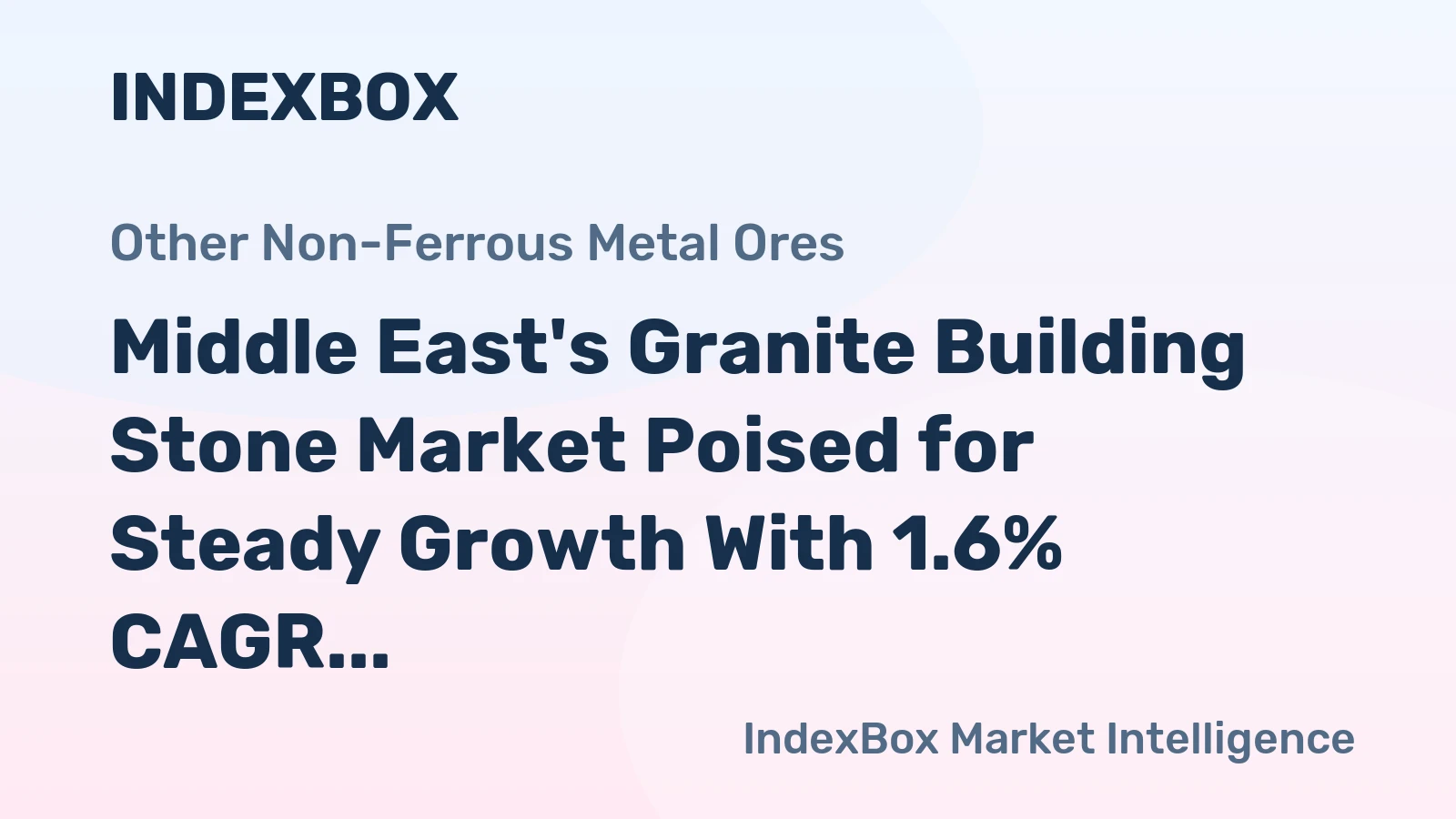 Middle East's Granite Building Stone Market Poised for Steady Growth With 1.6% CAGR Through 2035