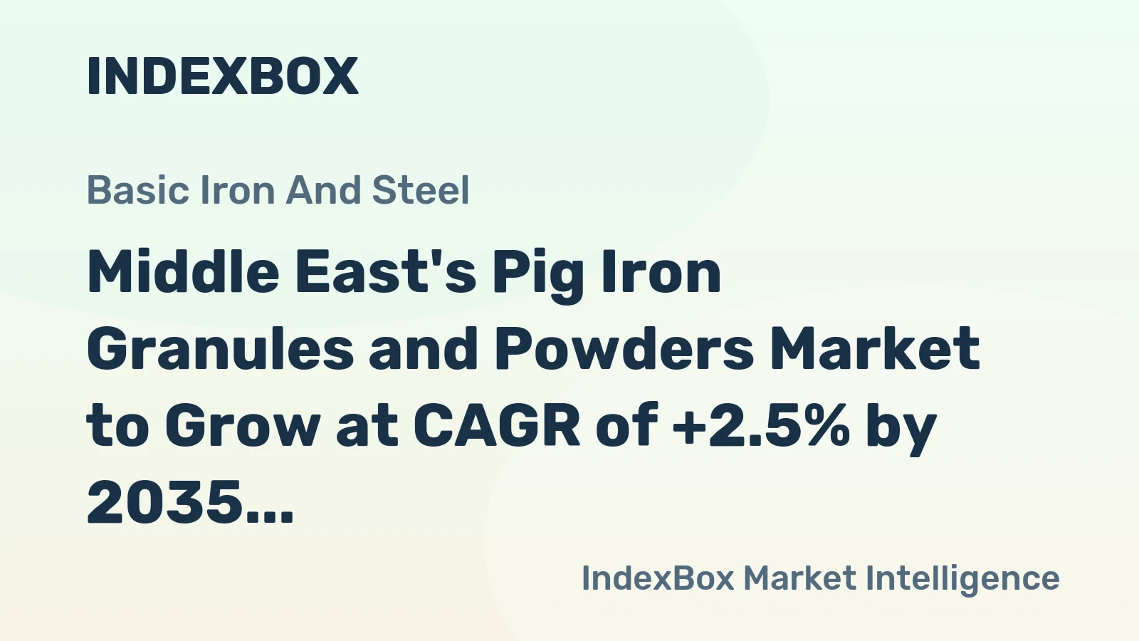 Middle East's Pig Iron Granules and Powders Market to Grow at CAGR of +2.5% by 2035