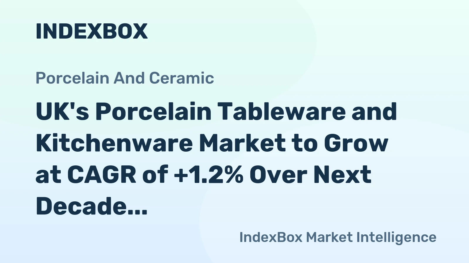 UK's Porcelain Tableware and Kitchenware Market to Grow at CAGR of +1.2% Over Next Decade