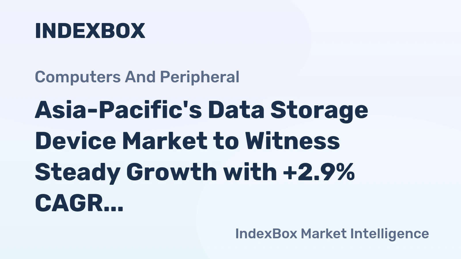 Asia-Pacific's Data Storage Device Market to Witness Steady Growth with +2.9% CAGR Over Next Decade