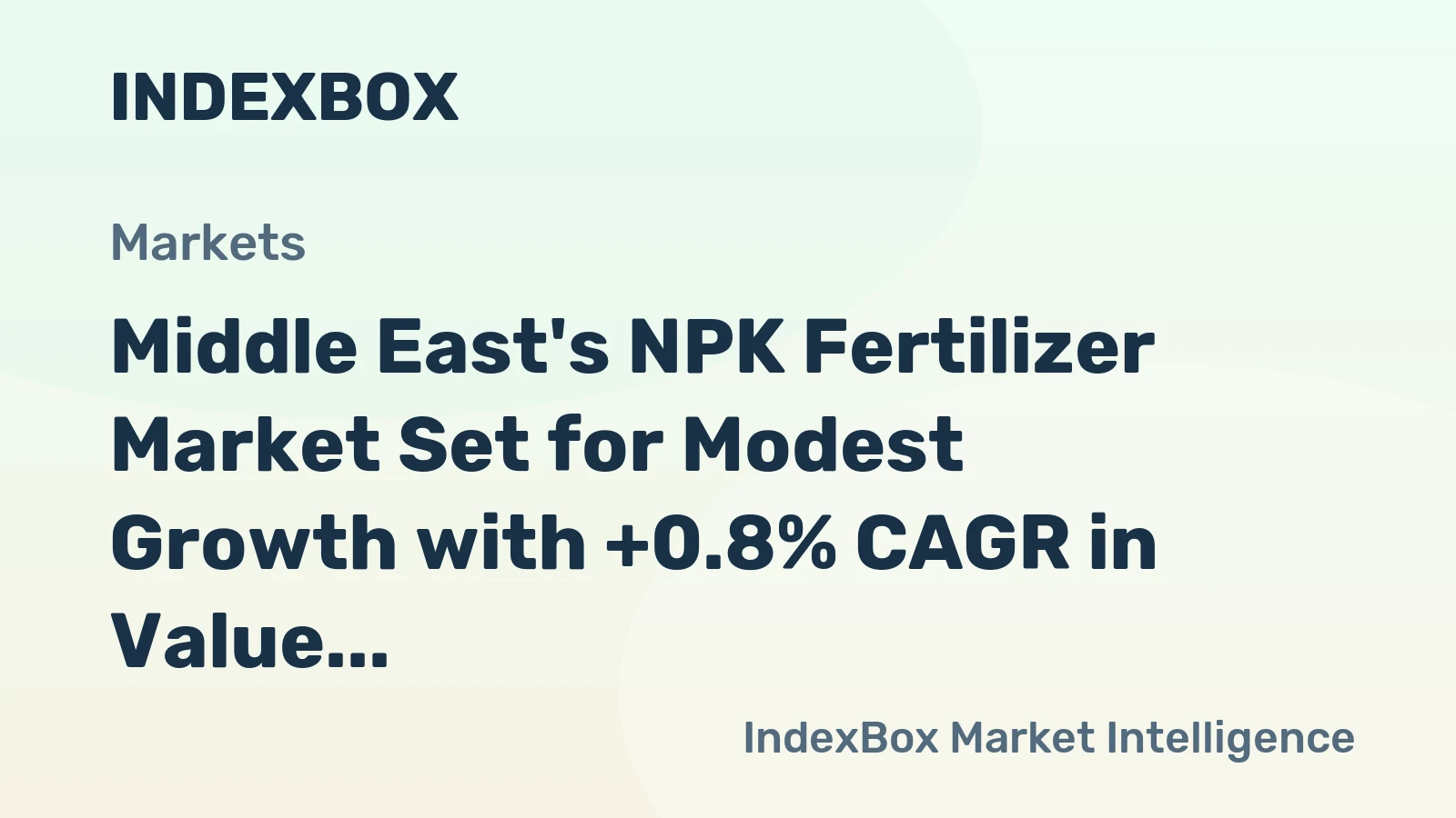 Middle East's NPK Fertilizer Market Set for Modest Growth with +0.8% CAGR in Value