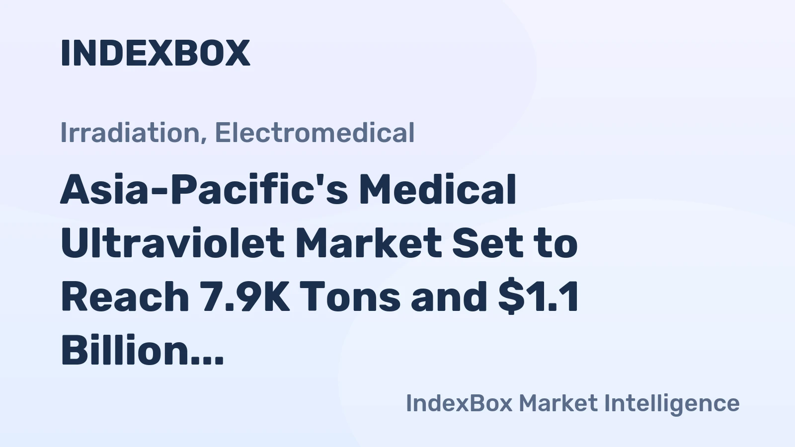 Asia-Pacific's Medical Ultraviolet Market Set to Reach 7.9K Tons and $1.1 Billion