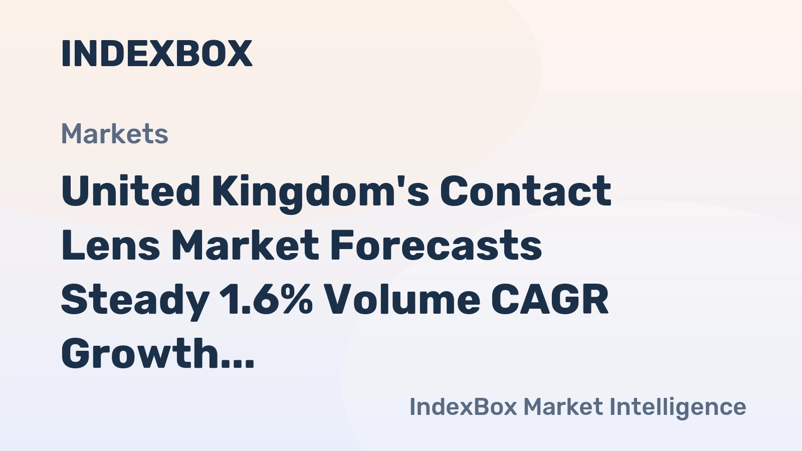 United Kingdom's Contact Lens Market Forecasts Steady 1.6% Volume CAGR Growth Through 2035