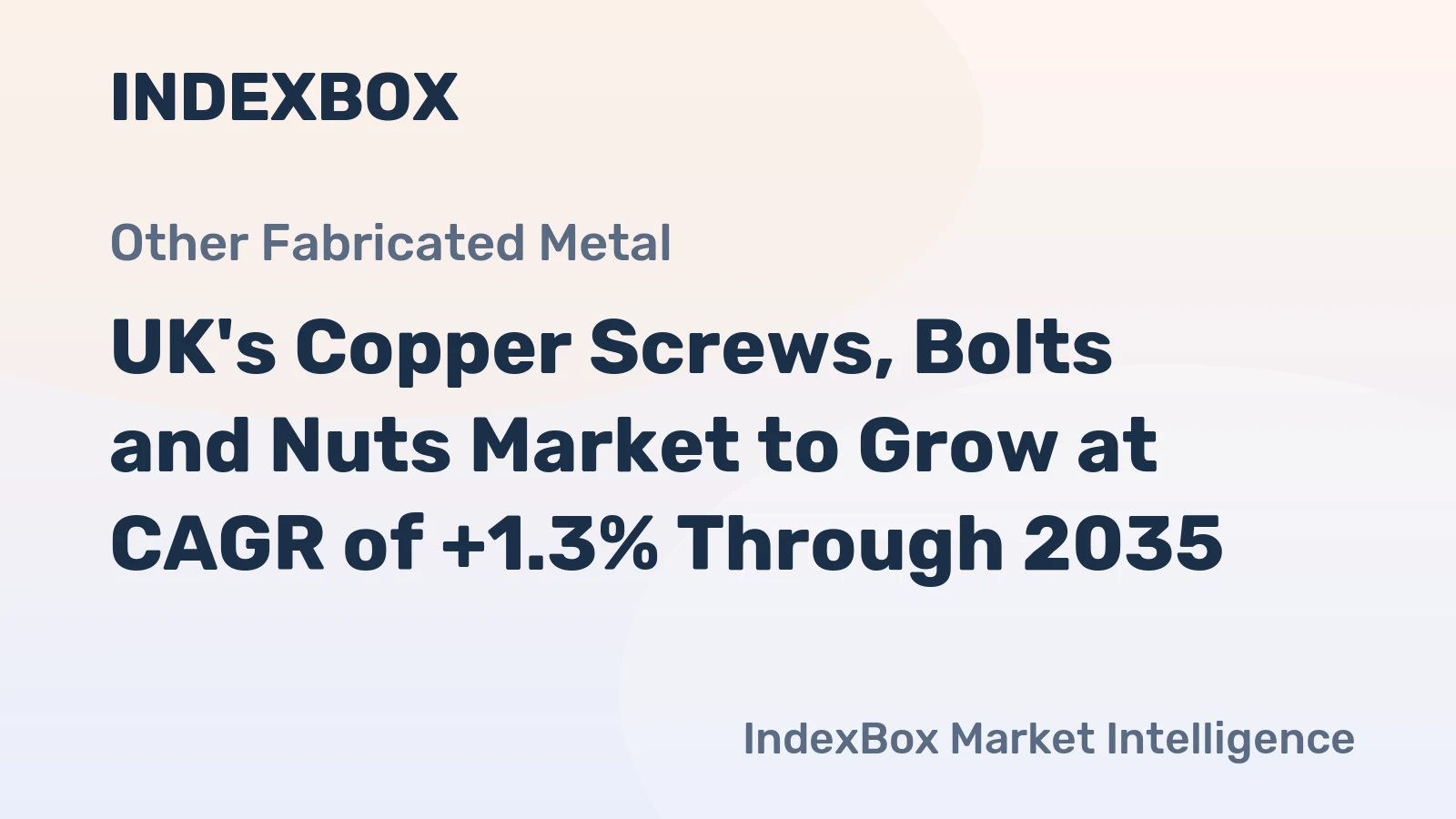UK's Copper Screws, Bolts and Nuts Market to Grow at CAGR of +1.3% Through 2035