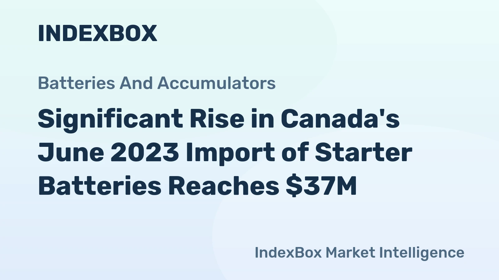 Significant Rise in Canada's June 2023 Import of Starter Batteries Reaches $37M