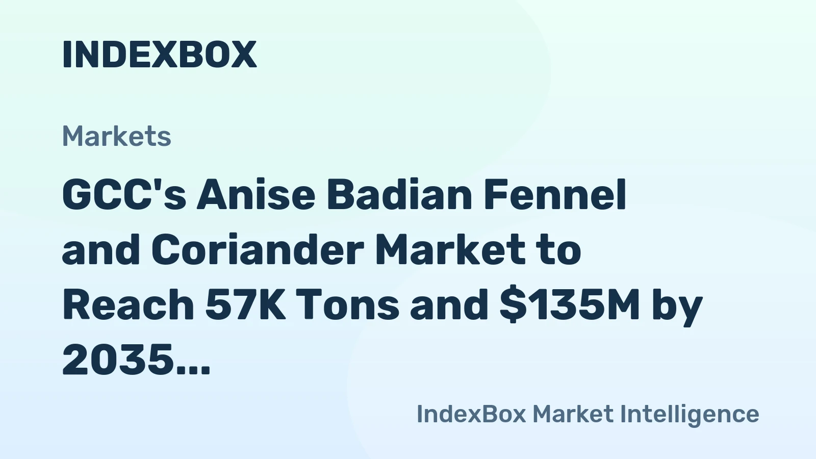 GCC's Anise Badian Fennel and Coriander Market to Reach 57K Tons and $135M by 2035