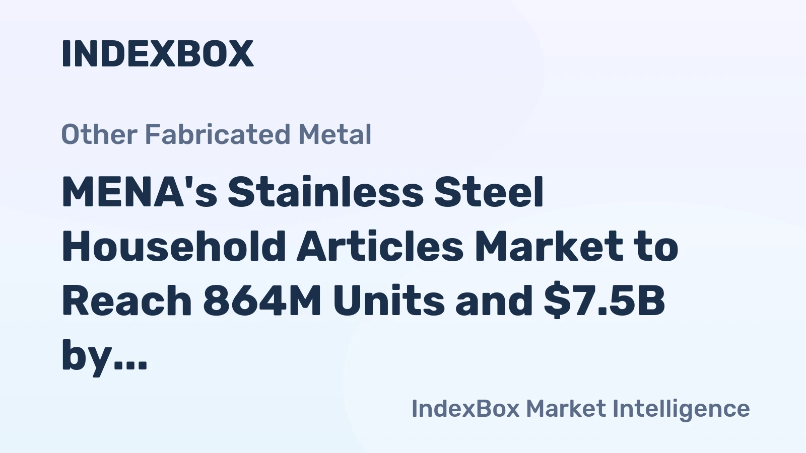 MENA's Stainless Steel Household Articles Market to Reach 864M Units and $7.5B by 2035